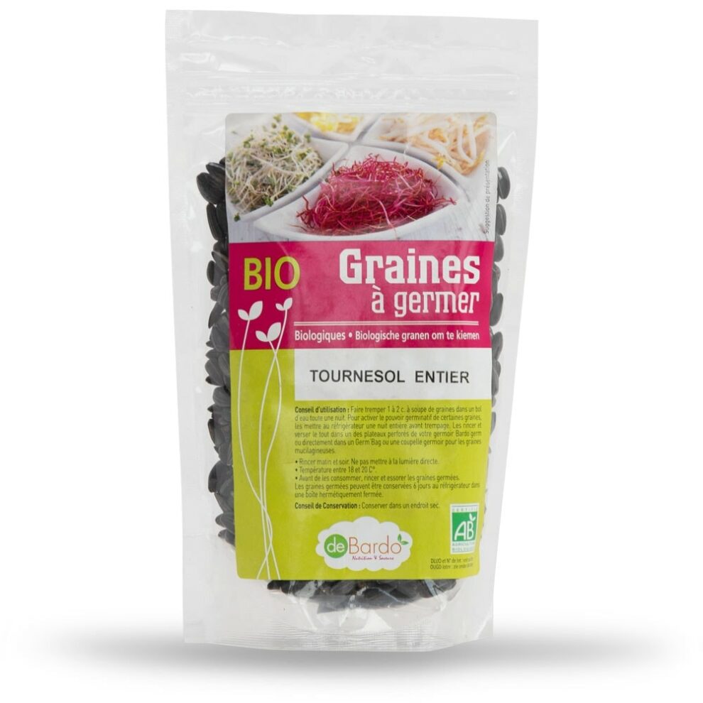 Graines à Germer Tournesol Entier Bio* 100g - Debardo